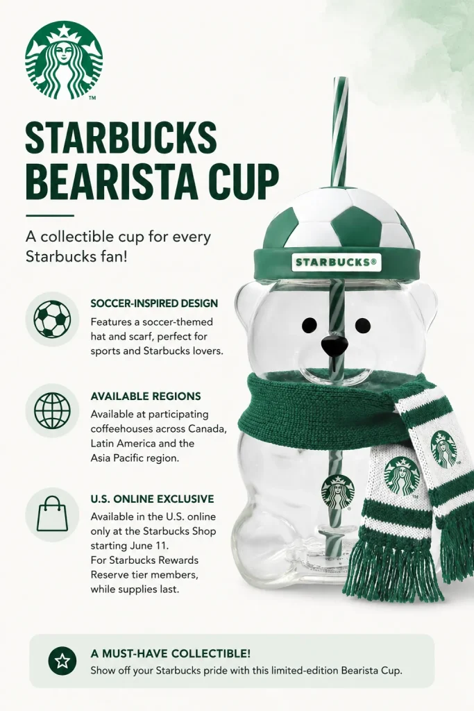 Starbucks Bearista Cup Launches New Soccer-Themed Collectible Design
